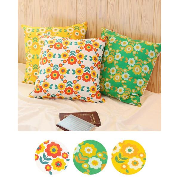 商品発送元：tesoroファッション・ブランド、レディース・婦人服《商品説明》 ・商品サイズ：45×45cm・生産地：インド・素材：綿100％   どこか懐かしいポップなフラワープリント どこか懐かしさを感じるレトロな花柄をポップにアレンジ...