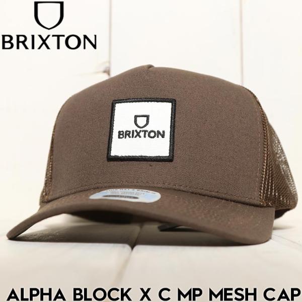 商品発送元：LUG Lowrs ラグロワーズ ファッション・ブランド、カジュアル、メンズカジュアルウェアBRIXTONのメッシュキャップ「 ALPHA BLOCK X C MP MESH CAP 」10867ボックスロゴのパッチをデザインし...