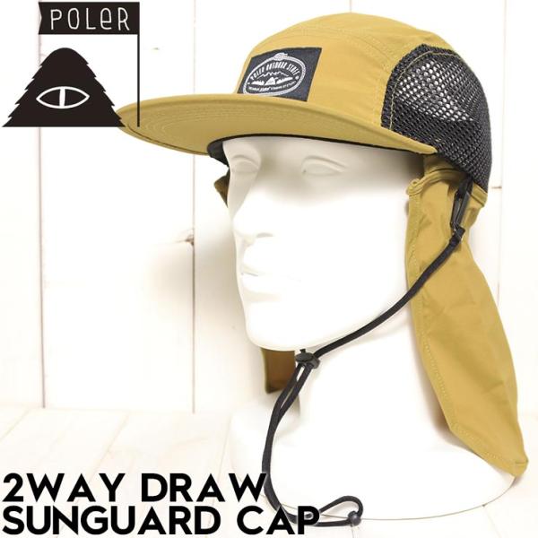 商品発送元：LUG Lowrs ラグロワーズ ファッション・ブランド、カジュアル、メンズカジュアルウェアPOLeRのサンガード付きキャップ「 2WAY DRAW SUNGUARD CAP 」251MCV0030首周りを直射日光から守ってくれ...