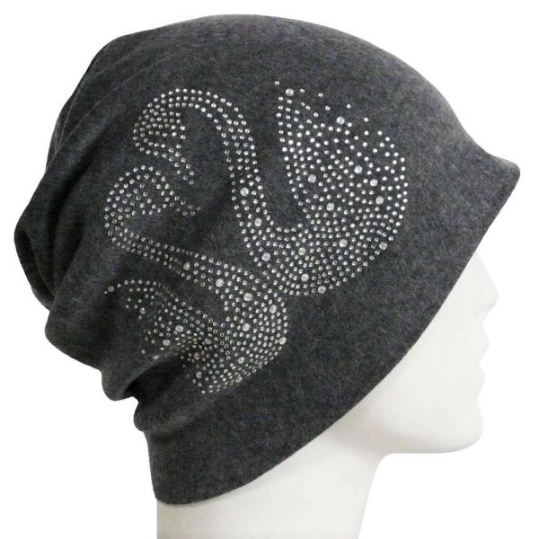 商品発送元：Malliah 【マリア】バッグ・靴・小物、雑貨・小物、レディース小物（財布・スカーフ・ベルト等、帽子就寝用から外出まで、ふんわり着用できる　ラインストーン付きルースキャップ♪　☆コットンのぬくもりとポリエステルのさらさらで地肌...
