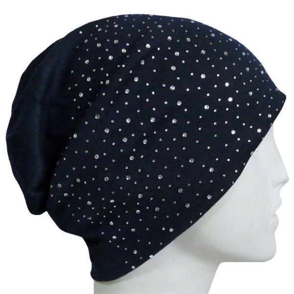 商品発送元：Malliah 【マリア】バッグ・靴・小物、雑貨・小物、レディース小物（財布・スカーフ・ベルト等、帽子就寝用から外出まで、ふんわり着用できる　ラインストーン付きルースキャップ♪　☆コットンのぬくもりとポリエステルのさらさらで地肌...