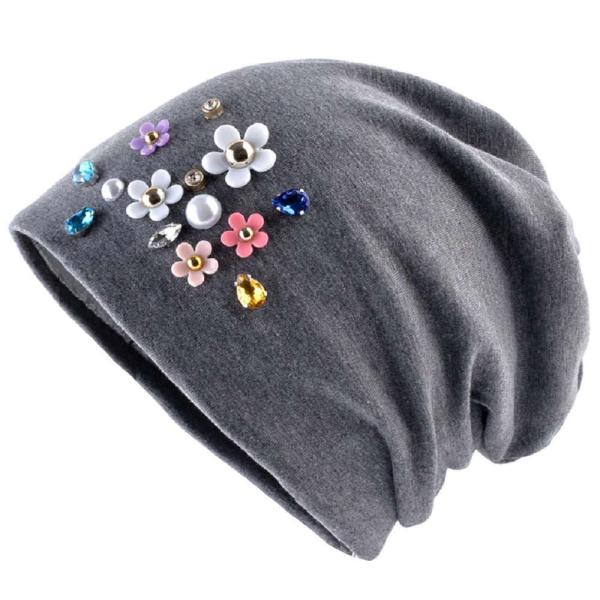 商品発送元：Malliah 【マリア】バッグ・靴・小物、雑貨・小物、レディース小物（財布・スカーフ・ベルト等、帽子就寝用から外出まで、ふんわり着用できる　ラインストーン付きルースキャップ♪☆コットンのぬくもりとポリエステルのさらさらで地肌に...