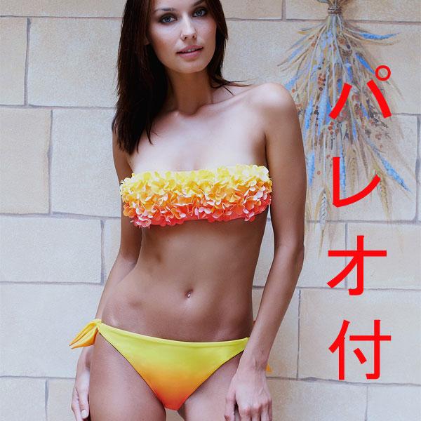 商品発送元：インポートセレクトショップ　Moda Italiaスポーツ・アウトドア・旅行、マリンスポーツ、マリンスポーツウェア、水着イタリア インポート 水着 ブランド GRIMALDI 674 花アップリケバンドゥ水着ビキニ　パレオ付 花...