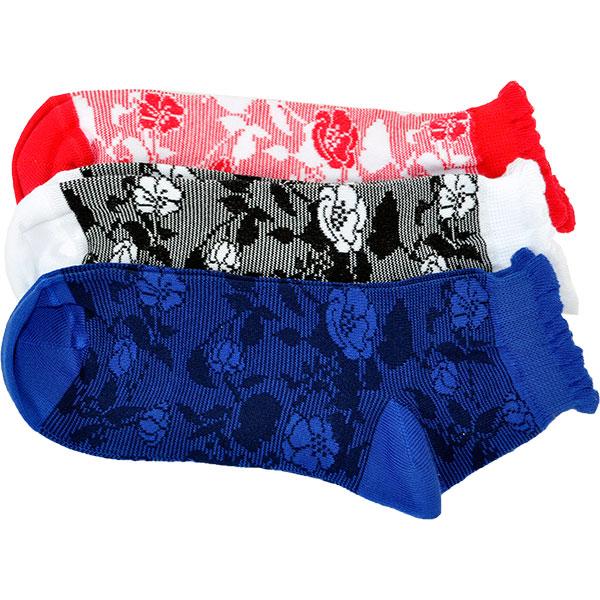 商品発送元：インポートセレクトショップ　Moda Italiaファッション・ブランド、インナーウェア・ナイトウェア、レディース、ストッキングインポートソックス イタリアブランド BUGIE BU1139 花柄ソックス カラー：白、ブルー、赤...