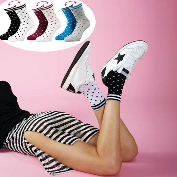 商品発送元：インポートセレクトショップ　Moda Italiaファッション・ブランド、インナーウェア・ナイトウェア、レディース、ストッキングイタリア インポート ソックス ブランド BUGIE 1100 ドット柄バイカラーコットンソックス ...