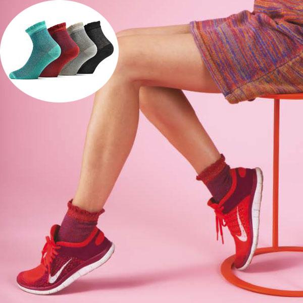 商品発送元：インポートセレクトショップ　Moda Italiaファッション・ブランド、インナーウェア・ナイトウェア、レディース、ストッキングイタリア インポート ソックス ブランド BUGIE 1091 ラメコットンソックス　4色カラー：黒...