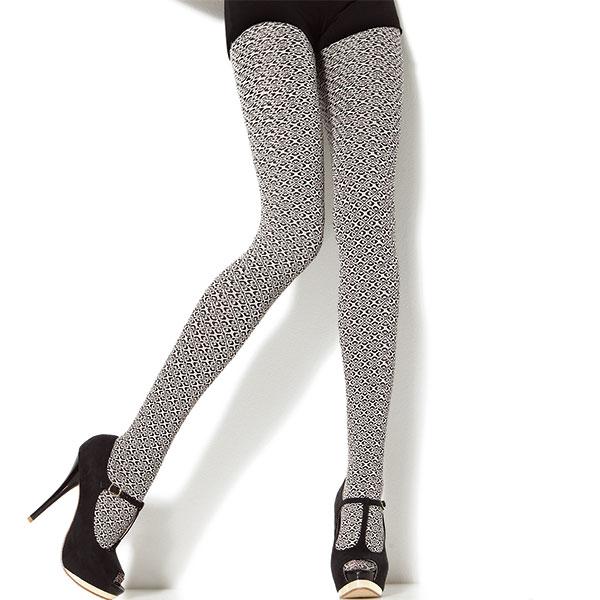 商品発送元：インポートセレクトショップ　Moda Italiaファッション・ブランド、インナーウェア・ナイトウェア、レディース、ストッキングイタリアインポート ブランド SANPELLEGRINO TOPAZIO ジオメトリック柄タイツベー...