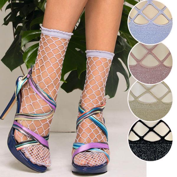 商品発送元：インポートセレクトショップ　Moda Italiaファッション・ブランド、インナーウェア・ナイトウェア、レディース、ストッキングイタリアインポートストッキングブランド TRASPARENZE ANANAS ラメ網ソックス　カラー...