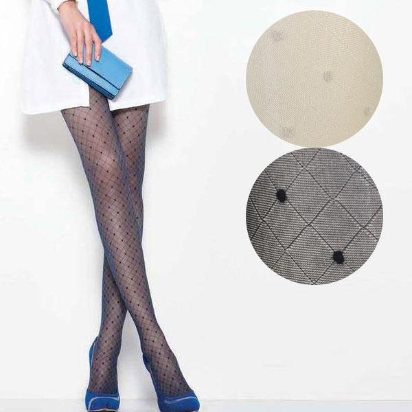 商品発送元：インポートセレクトショップ　Moda Italiaファッション・ブランド、インナーウェア・ナイトウェア、レディース、ストッキングイタリア インポート ストッキング ブランド SANPELLEGRINO MARACUJA　ジオメト...