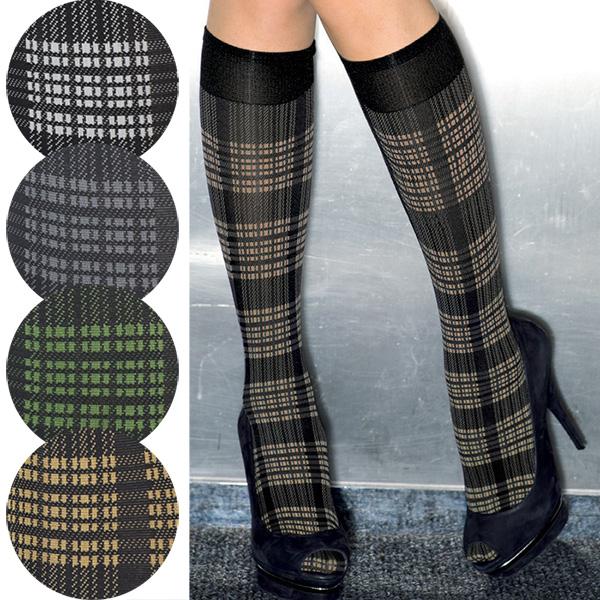 商品発送元：インポートセレクトショップ　Moda Italiaファッション・ブランド、インナーウェア・ナイトウェア、レディース、ストッキングイタリア インポート ブランド 柄ニーハイタイツ TRASPARENZE BAGHDAD チェック柄...