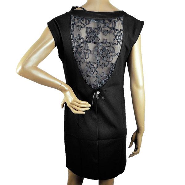 商品発送元：インポートセレクトショップ　Moda Italiaファッション・ブランド、レディース・婦人服、ワンピースイタリア インポート ブランド ELEONORA AMADEI レース切替ワンピース　黒バックをレースで切替えたシックなデザ...