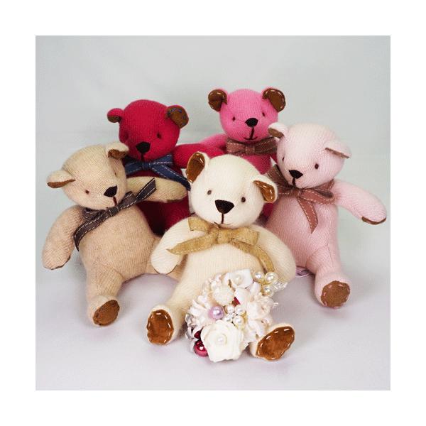 商品発送元：マイカシミヤフラワーパールのブローチ/バレッタ。ベビーベア（体長約15cm）。生活・インテリア・文具、インテリア小物・置物じゅんこ先生とりえちゃんの手づくり教室♪優しい肌ざわりのカシミヤのベア達と華やかなブローチ/バレッタのセッ...