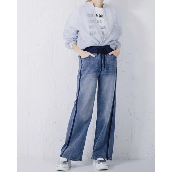 商品発送元：アバン・ソレイユ 公式オンラインストアファッション・ブランド、レディース・婦人服、パンツ、その他【INDKNITシリーズ】インディマークデニムに新シリーズが登場！脇に入った真っ直ぐラインで脚長効果抜群のパンツです。ジャストサイズ...