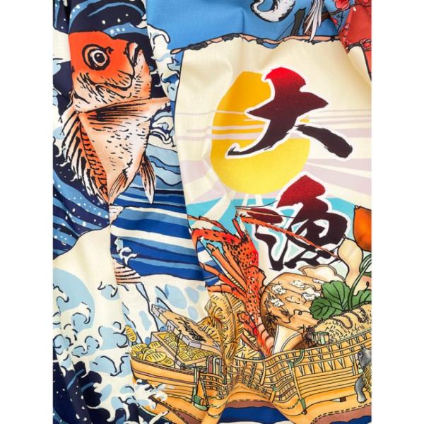 商品発送元：デザイナーズ生地・布通販サイト【NU-NOS(ヌーノス)】綿100％,1パネル（巾110cm×80cm）おもちゃ・ホビー・ゲーム、手芸・クラフト、生地・布縁起物として使用される大漁旗モチーフを、シーチング生地にプリントしています...