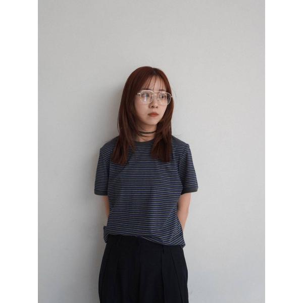 商品発送元：apricot online shop即日もしくは翌日出荷予定の商品です。ファッション・ブランド、レディース・婦人服薄手のコットン素材を使用したボーダーTシャツ。程よくコンパクトなシルエットで、すっきりと着られる一枚です。ムラ感...