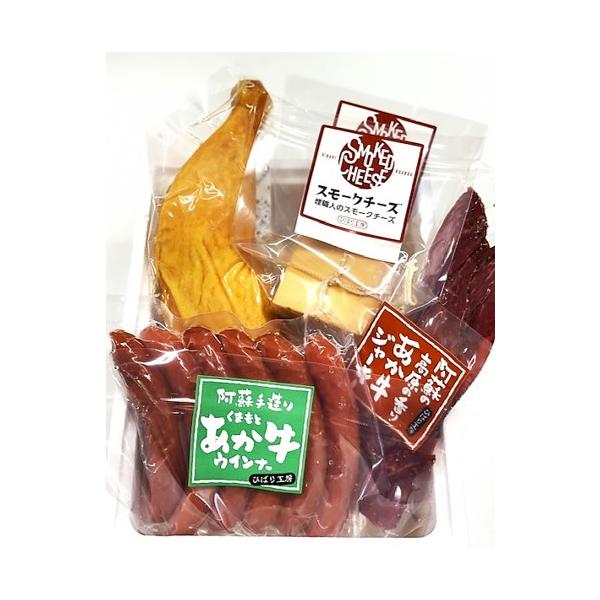 商品発送元：逸品 おとりよせ配送方法：冷蔵配送　賞味期限：スモークチーズ(製造日より70日)あか牛ジャーキー(製造日より40日)スモークチキン(製造日より20日)あか牛ウインナー(製造日より35日)フード・菓子ひばり工房の製品は、店主が厳選...