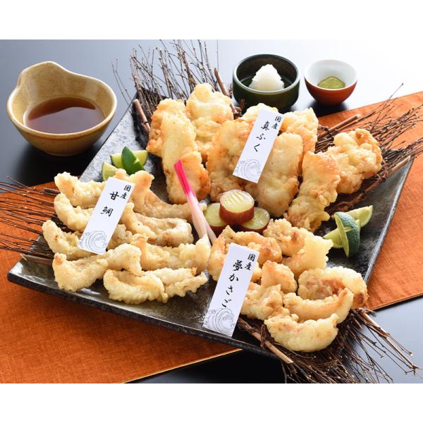 商品発送元：逸品 おとりよせ真ふく天ぷら125g×2甘鯛天ぷら・夢かさご天ぷら 各125g×1フード・菓子国産の真ふく・甘鯛・夢かさごを天ぷらにしました。電子レンジで温めるだけの簡単調理で天ぷらをお楽しみいただけます。電子レンジで温めた後、...
