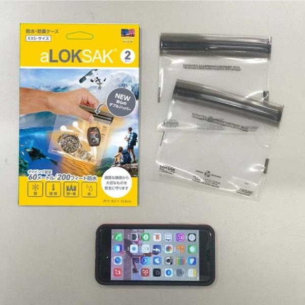 商品発送元：【公式】登山用品のオクトス オンラインショップスポーツ・アウトドア・旅行aLOKSAK(ロックサック)防水マルチケース XXS 2枚入災害時にも役立つ「ロックサック」安心のダブルジッパー60メートル/200フィート防水非常に丈夫...