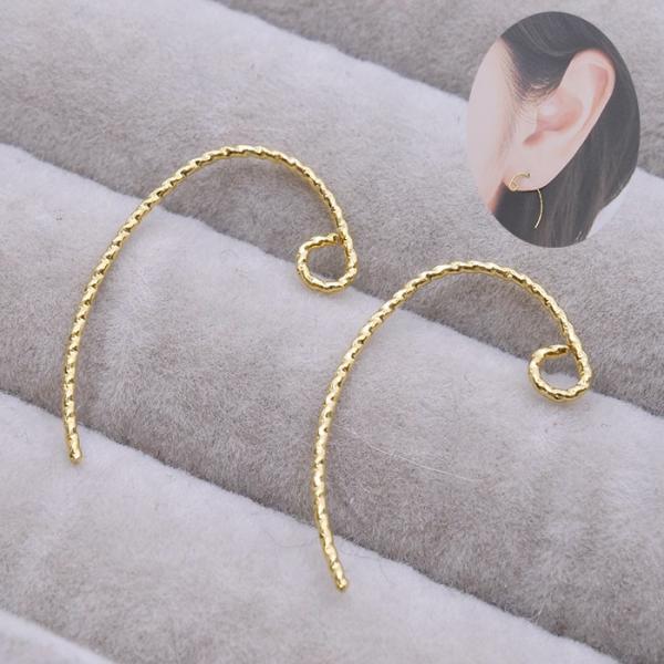 商品発送元：Partsworld　パーツワールドジュエリー・アクセサリー、ジュエリー・アクセサリー、ピアス【商品説明】フックピアスのパーツ。10個売り(5ペア)。・素材：合金・個数：10個・カラー：ゴールド・サイズ：タテ約 23mm　線径約...