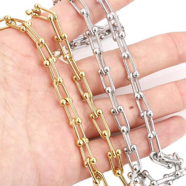 商品発送元：Partsworld　パーツワールドジュエリー・アクセサリー、ジュエリー・アクセサリー、ネックレス、チェーン【商品説明】高品質　シンプル　ステンレス製U字型チェーン、合わせやすいデザインで！【サイズ】・全長：約1m・幅：14*7...