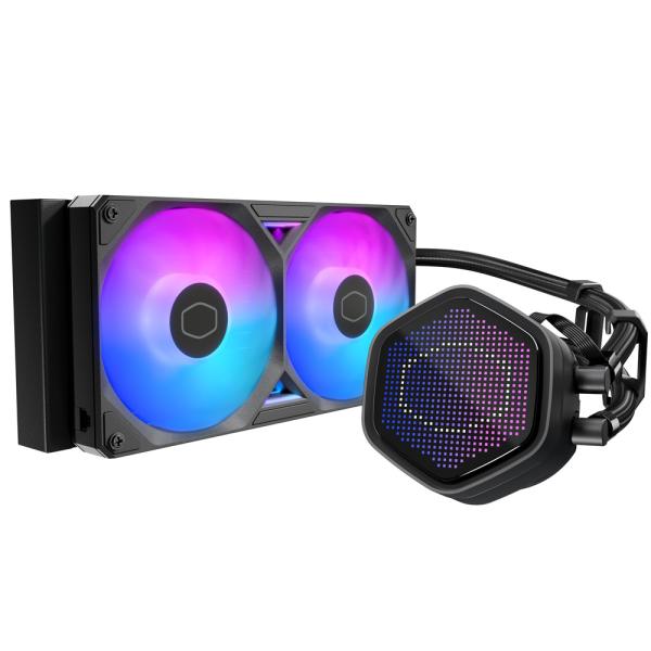 商品発送元：PC4U 公式オンラインショップ【安心の正規代理店品】家電・AV機器・カメラ、デジタルカメラ、デジカメアクセサリー個性的なピクセルLEDディスプレイを搭載した240mm簡易水冷CPUクーラー。コンパクトながら高い冷却性能と静音性...