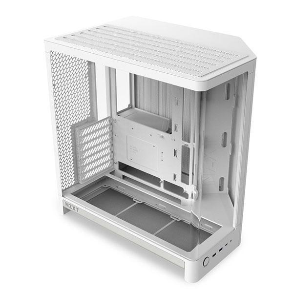商品発送元：PC4U 公式オンラインショップ【安心の正規代理店品】家電・AV機器・カメラ、デジタルカメラ、デジカメアクセサリーシームレスな曲面ガラスとデュアルチャンバー構造を採用したミドルタワーPCケース ホワイトモデル。ファン非搭載のベー...