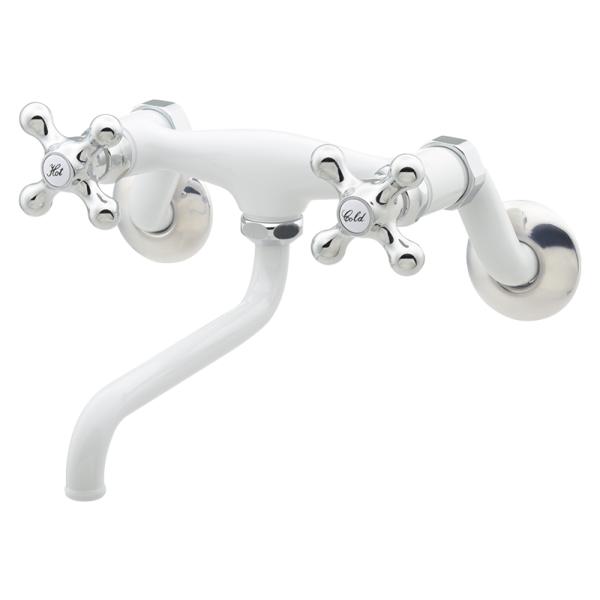 商品発送元：atelier DADA生活・インテリア・文具 〈バリエーション〉 Uパイプ白×金 Uパイプ白×銀 Sパイプ白×金 Sパイプ白×銀・純白のボディに銀色が映えるラグジュアリーな2ハンドル混合栓です。・ホワイトと銀の洗練されたデザイ...