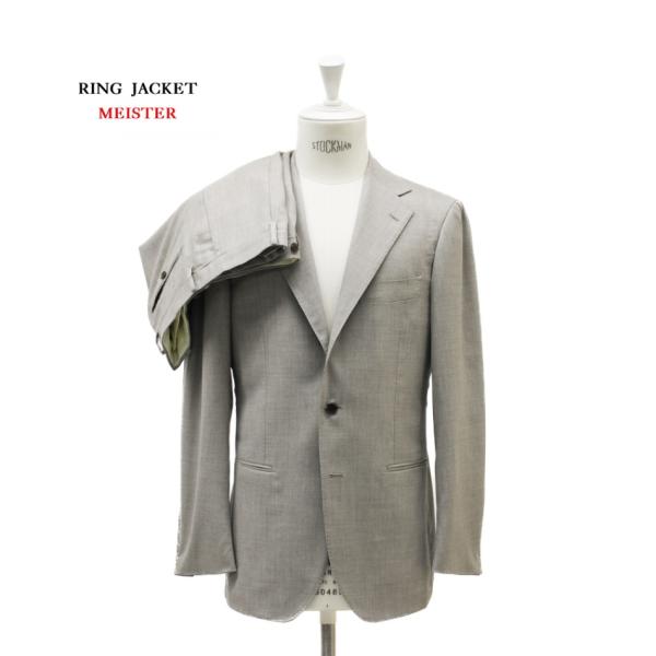 商品発送元：RING JACKET OUTLETファッション・ブランド、メンズ・紳士服、スーツ・セットアップ商品について爽やかなグレージュが清涼感溢れる一着。トラベラースーツなどによくあるストレッチ性に富んだ生地であり、夏の暑い日にも涼しく...