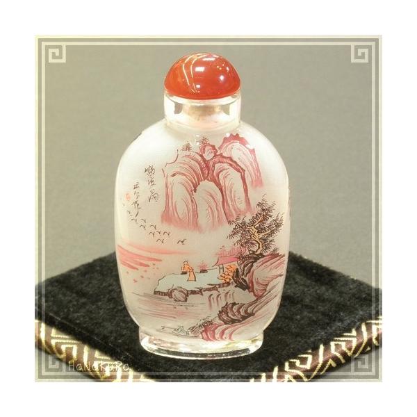 商品発送元：中国雑貨 華蔵おもちゃ・ホビー・ゲーム、アート・美術品・骨董品・民芸品、工芸品・民芸品、ガラス細工鼻煙壷(びえんこ)と呼ばれる、内側から絵を手描きしたガラス小瓶です。(鼻煙壺、鼻煙瓶と呼ぶ場合もあります)秋の風景が描かれています...