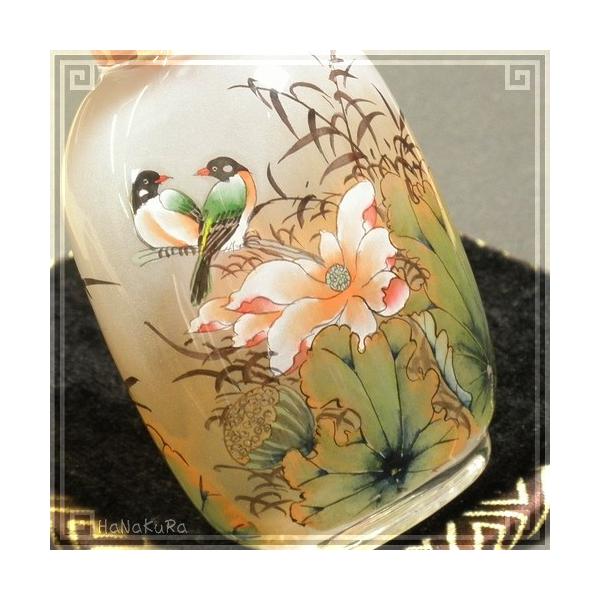 商品発送元：中国雑貨 華蔵おもちゃ・ホビー・ゲーム、アート・美術品・骨董品・民芸品、工芸品・民芸品、ガラス細工鼻煙壷(びえんこ)と呼ばれる、内側から絵を手描きしたガラス小瓶です。(鼻煙壺、鼻煙瓶と呼ぶ場合もあります)頬が白いヤマガラ、碧い背...