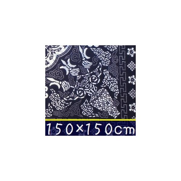 商品発送元：中国雑貨 華蔵生活・インテリア・文具、クッション・テーブルクロス・布装飾、テーブルクロス藍染め(印花布)のテーブルクロスです。桃、花瓶、中国結びなど、縁起の良いものが色々と描かれています。主役は花瓶で、これがある事で全体が富貴平...