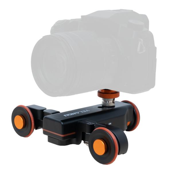 商品発送元：シライカメラ　online shop家電・AV機器・カメラ小型で電動の3輪ワイヤレスドリーは、動画撮影時に直線や曲線方向に電動でスライドしながらの撮影が可能で、固定画角になりがちな動画に動きを付けることで、ワンランク上の映像を作...