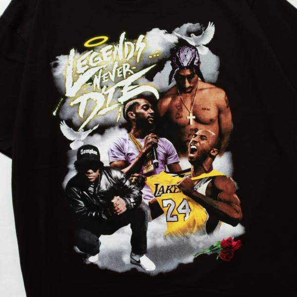 商品発送元：BINファッション・ブランド、メンズ・紳士服Material:コットン100% Color : Black  Size:XLdiscription4人のレジェンド2PAC・EAZY-E・NIPSEY HUSLE・KOBE BRY...