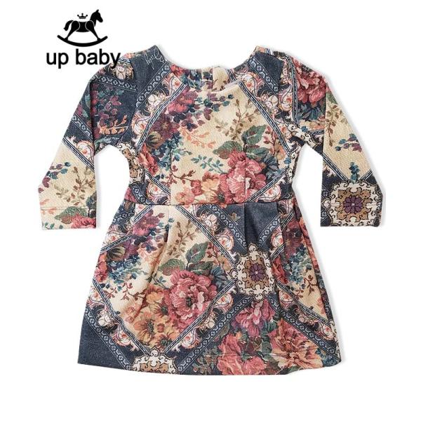 商品発送元：ブラジル直輸入ファッション・雑貨通販 SORTE Brazilキッズ・ベビー・マタニティ、ベビー、洋品洋服・帽子・水着・雨具、ワンピース【UP BABY】女の子ベビー長袖ワンピース【ゴブラン柄・クラシカル】マルチ 話題のトレンド...
