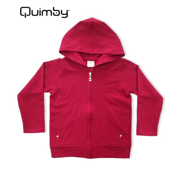 商品発送元：ブラジル直輸入ファッション・雑貨通販 SORTE Brazilキッズ・ベビー・マタニティ、キッズ、洋服・帽子・水着・雨具、Tシャツ【QUIMBY】女の子フード付きパーカー【デイリー・シンプル】ワインレッド シンプルな可愛さ！薄手...
