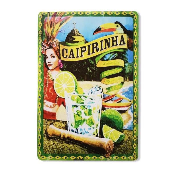 商品発送元：ブラジル直輸入ファッション・雑貨通販 SORTE Brazil生活・インテリア・文具、インテリア小物・置物、その他【飾れる】リオの景色壁掛けカイピリーニャ看板【Caipirinha】 ブラジルの美味しい名物カクテル、カイピリーニ...