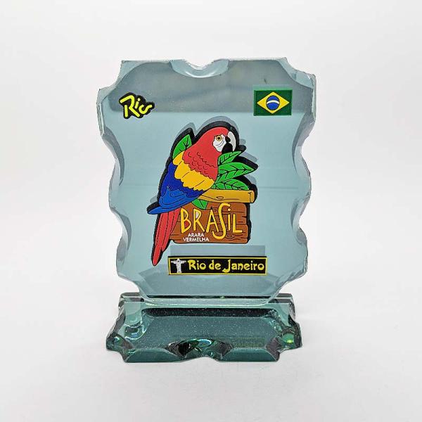 商品発送元：ブラジル直輸入ファッション・雑貨通販 SORTE Brazil生活・インテリア・文具、インテリア小物・置物、その他ブラジルガラスオブジェ RIO DE JANEIRO 南国バード 置物 ブラジルに生息するアララ(インコ)が可愛い...