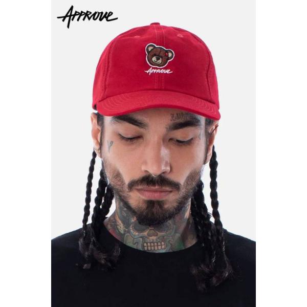 商品発送元：ブラジル直輸入ファッション・雑貨通販 SORTE Brazilバッグ・靴・小物、雑貨・小物、メンズ小物（財布・ネクタイ・ベルト類）、帽子アプルーヴ ダッドキャップ サマーベアー レッド APPROVE BEAR ブラジル発カジュ...