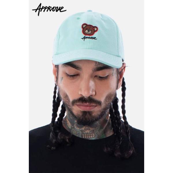商品発送元：ブラジル直輸入ファッション・雑貨通販 SORTE Brazilバッグ・靴・小物、雑貨・小物、メンズ小物（財布・ネクタイ・ベルト類）、帽子アプルーヴ ダッドキャップ サマーベアー ウォーターグリーン APPROVE BEAR ブラ...