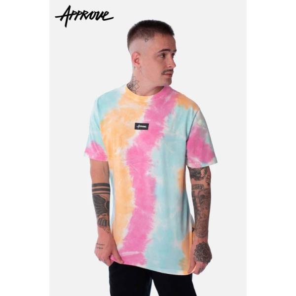 商品発送元：ブラジル直輸入ファッション・雑貨通販 SORTE Brazilファッション・ブランド、カジュアル、メンズカジュアルウェア、Tシャツ、コラボアプルーヴ Tシャツ タイダイ マルチカラー APPROVE ブラジル発カジュアルストリー...