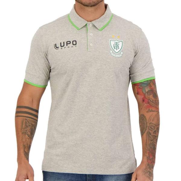 商品発送元：ブラジル直輸入ファッション・雑貨通販 SORTE Brazilスポーツ・アウトドア・旅行、サッカー、その他アメリカミネイロ襟付き公式Tシャツ【AMERICA MINEIRO】LUPO グレー ブラジル・ミナス州のサッカークラブ、...