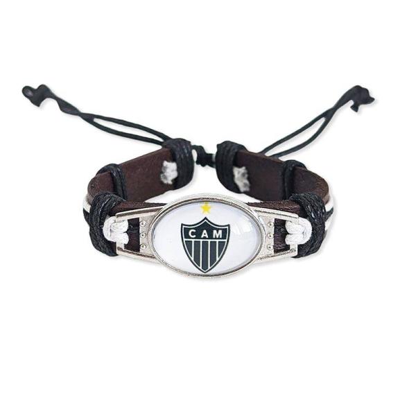 商品発送元：ブラジル直輸入ファッション・雑貨通販 SORTE Brazilスポーツ・アウトドア・旅行、サッカー、ウェア、レプリカユニフォーム、クラブチームアトレチコミネイロ クリアガラスエンブレムコードブレスレット ATLETICO MIN...