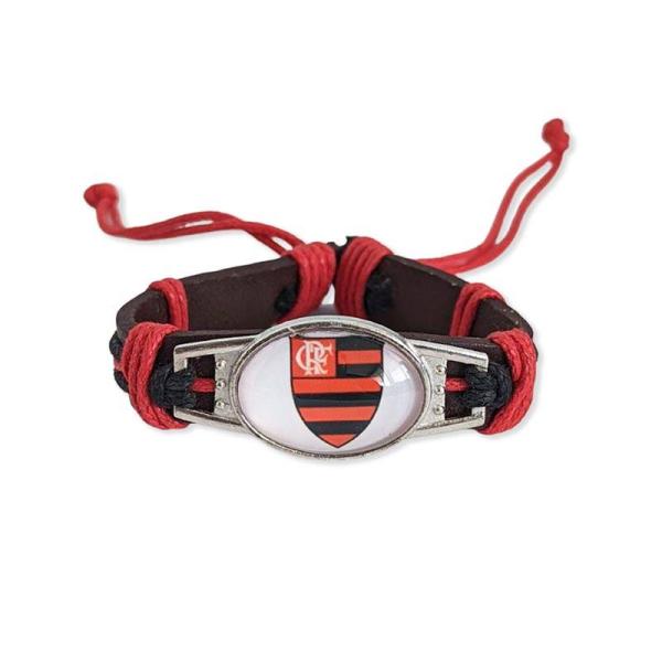 商品発送元：ブラジル直輸入ファッション・雑貨通販 SORTE Brazilスポーツ・アウトドア・旅行、サッカー、ウェア、レプリカユニフォーム、クラブチームフラメンゴ クリアガラスエンブレムコードブレスレット FLAMENGO レッド×ブラッ...