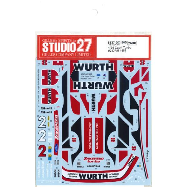 商品発送元：STUDIO27 ONLINESHOPおもちゃ・ホビー・ゲーム1/24 Ford Capri Turbo #2 DRM 1981