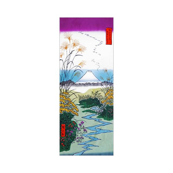商品発送元：手仕事の店「清玩堂」｜リメイク／お米／手ぬぐい約37×90cm　バッグ・靴・小物、雑貨・小物、レディース小物（財布・スカーフ・ベルト等、ハンカチ<歌川広重　画写> 『冨士三十六景　甲斐大月の原』より 注染の工程「板場...
