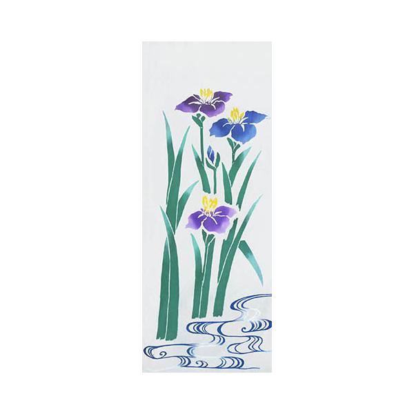 商品発送元：手仕事の店「清玩堂」｜リメイク／お米／手ぬぐい約37×90cm　バッグ・靴・小物、雑貨・小物、レディース小物（財布・スカーフ・ベルト等、ハンカチ濃紫の優艶な大花が初夏の山野いたるところで咲き競います。花あやめと呼ばれ、緑色の美し...