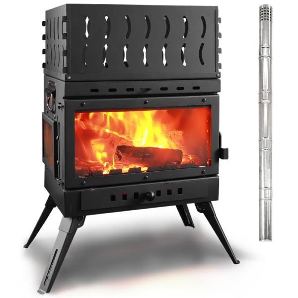 商品発送元：地球問屋スポーツ・アウトドア・旅行製品仕様商品名サウナストーブ 薪ストーブ ストーンバスケット サウナ ロウリュ 二次燃焼 耐熱ガラス アウトドア BBQ 持ち運び 煙突 簡単設営 キャンプ 暖房 テント ストーンかごセットサイ...