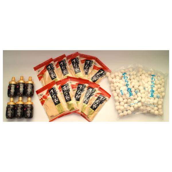 商品発送元：玉三オンラインショップフード・菓子この商品は、黒みつきな粉白玉(約50人分)を手軽に作ることができるセットです。白玉はもちもちとした食感が楽しく、きな粉と黒みつのコンビネーションは絶妙なバランスです。きな粉は砂糖をブレンドしてあ...