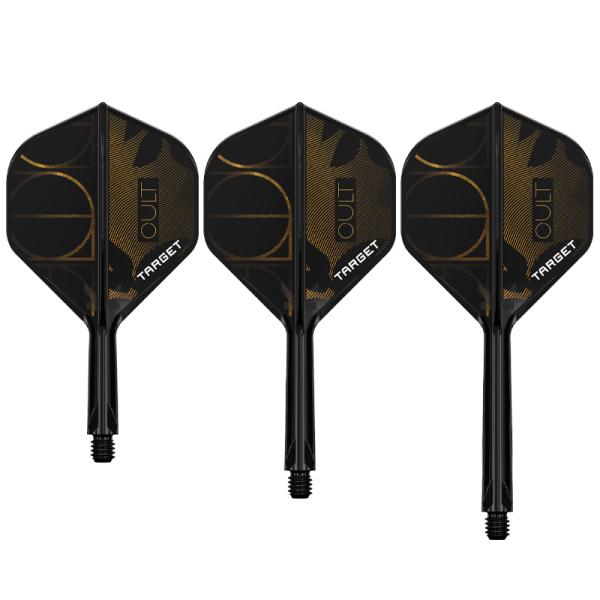 商品発送元：ビリヤード＆ダーツ【イーアールスポーツ】おもちゃ・ホビー・ゲームK-FLEX FLIGHT CULT精悍なブラックにゴールドのディテールを施し、力強くも優雅なCULTロゴと、シグネチャーバレルスタイルを表現した抽象的なラインワー...