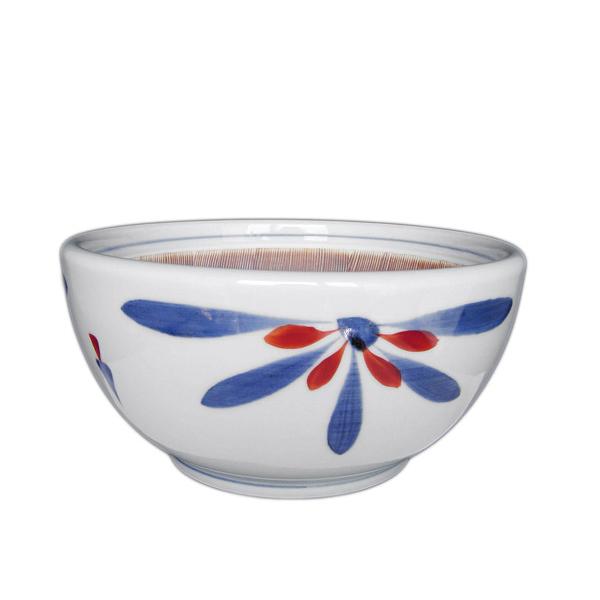 商品発送元：砥部焼通販 e-tobeyaki.com砥部焼・すり鉢生活・インテリア・文具、和食器、大鉢砥部焼 梅山窯 6.5寸すり鉢（ゴス朱菊文）　●サイズ直径 20.3? × 高さ 10? ●送料無料(北海道,沖縄,一部離島以外の方) 【...